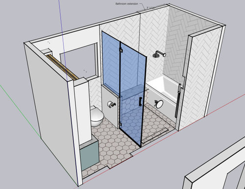 Advice on bathroom layout of ledges/wall by toilet