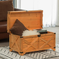 Large Farmhouse Wooden Storage Trunk Chest with Barn Design - Rustic ...