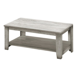 Set Of Three 42" Gray Rectangular Coffee Table With Three Shelves ...
