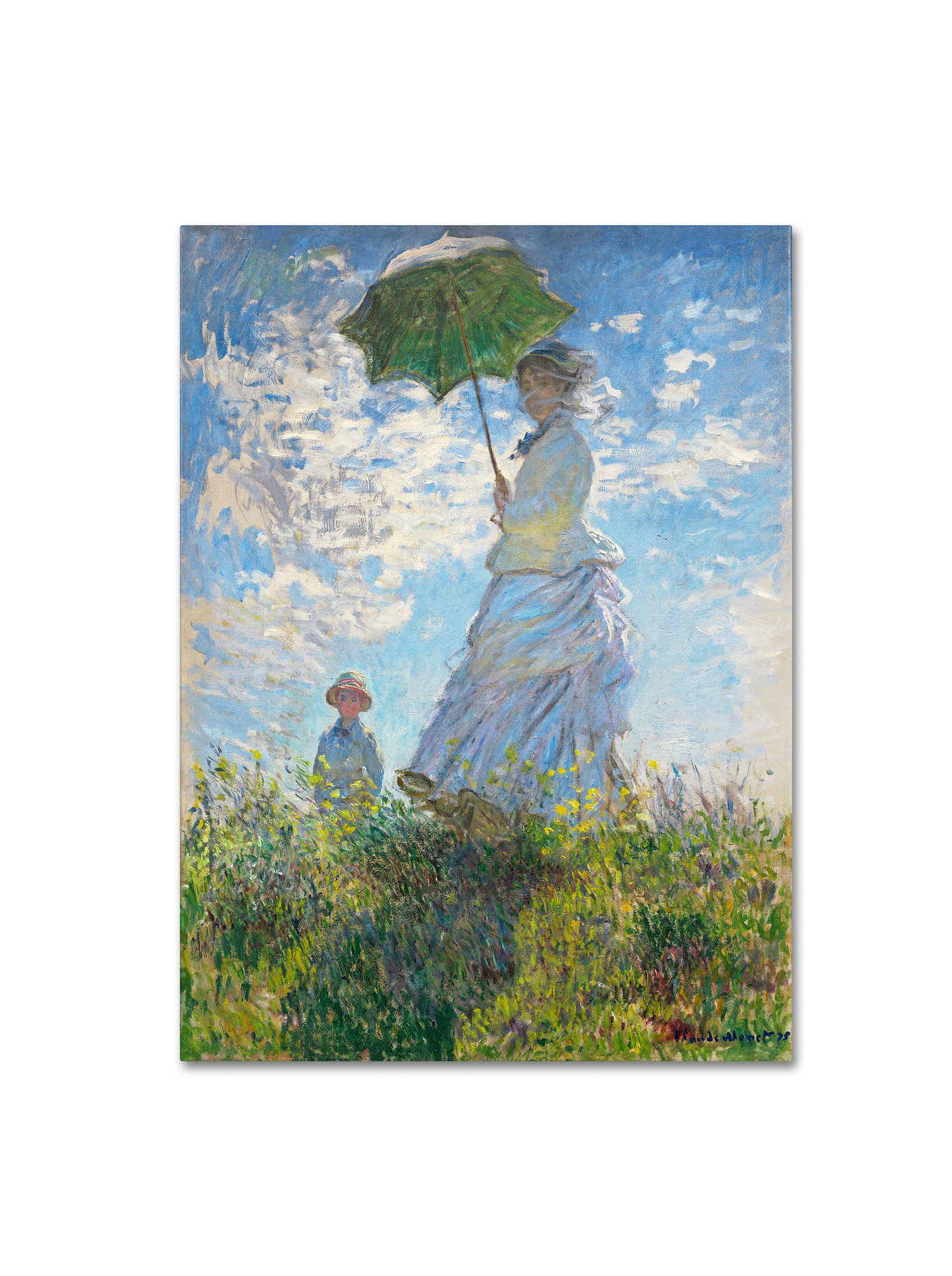 'Woman With a Parasol, 1875' Canvas Art by Claude Monet, 24" x 32 ...