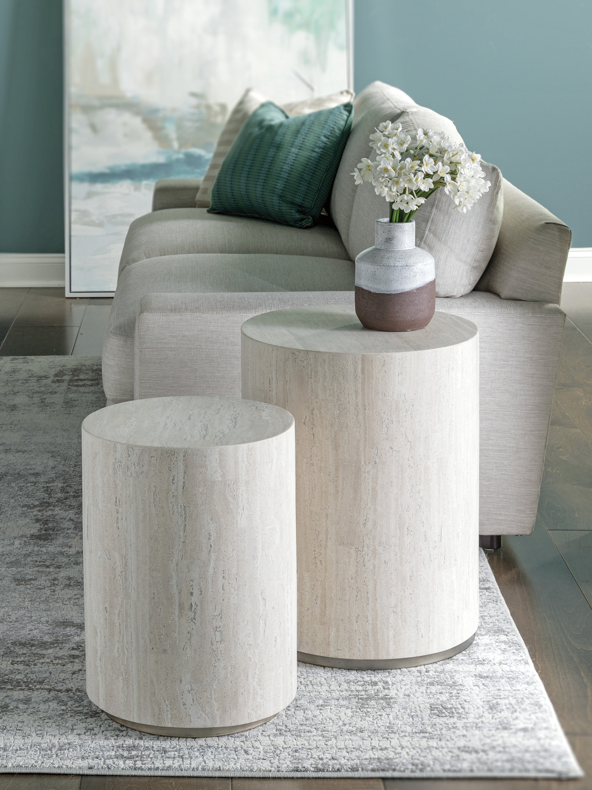Cassio Round Drum Spot Table - Contemporary - Side Tables And End ...