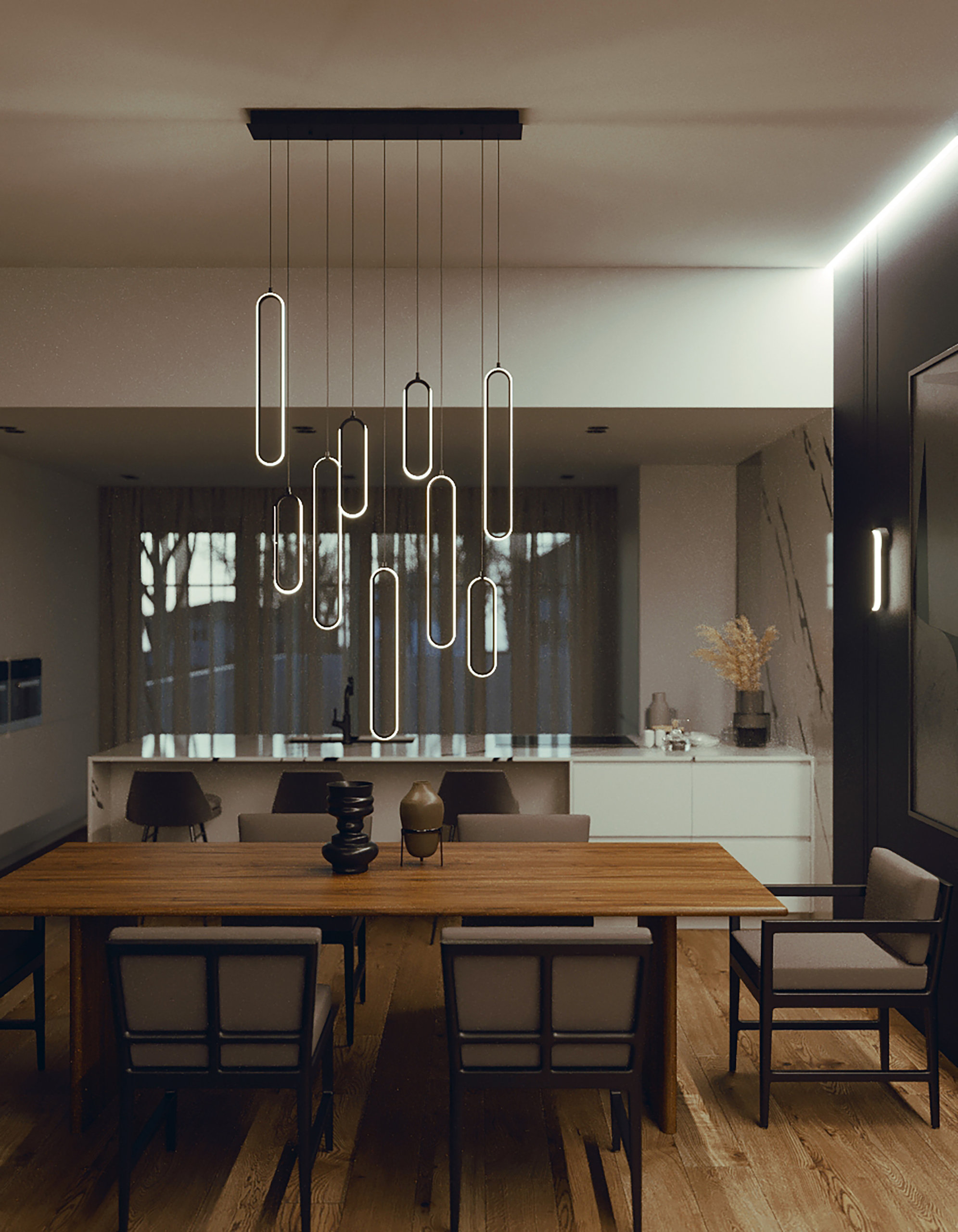 Sienna LED Linear Pendant 36"W, 135W, 5CCT - Modern - Pendant Lighting ...