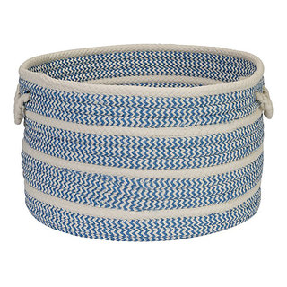 Colonial Mills Basket Poppy Basket Blue Ice Round, 14"x14"x10" - Beach ...