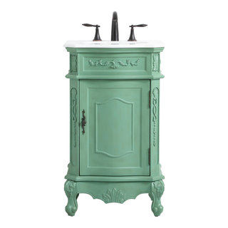 Elegant 21" Single Bathroom Vanity in Vintage Mint - Eclectic ...