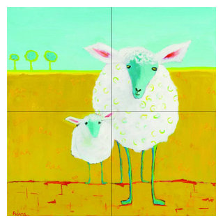 Tile Mural Kitchen Backsplash Mama and Baby Sheep by Phyllis Adams, 12 ...
