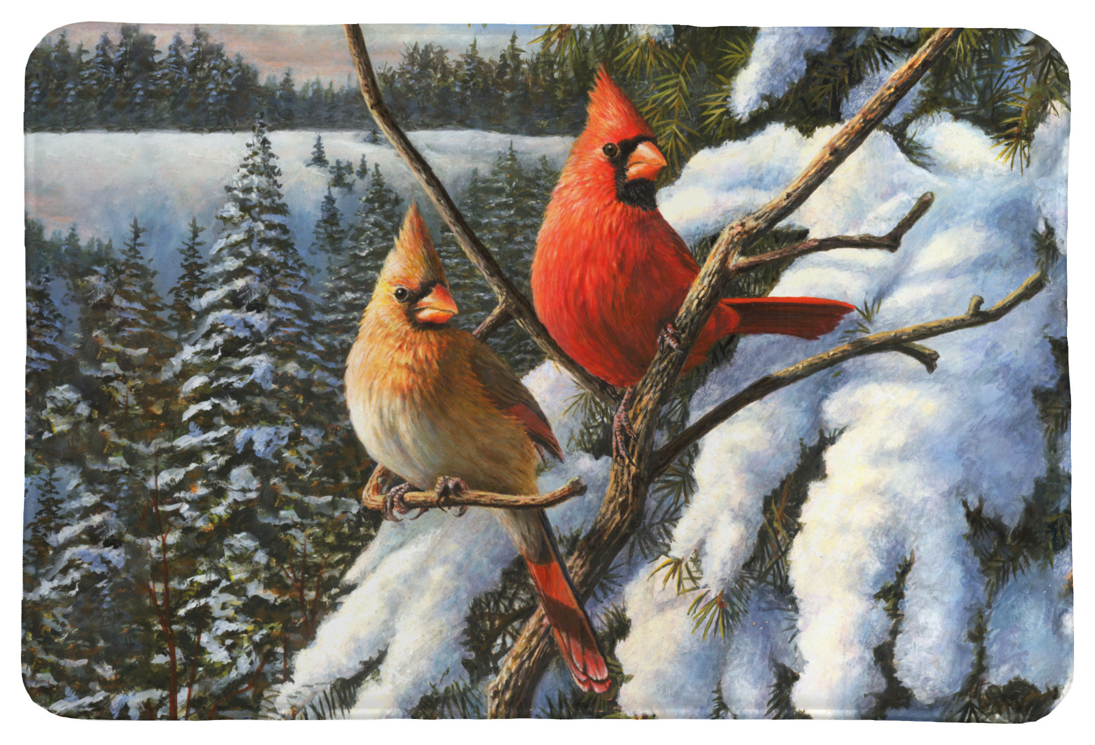 Laural Home Winter Cardinal Memory Foam Rug, 21" X 34" - Contemporary ...