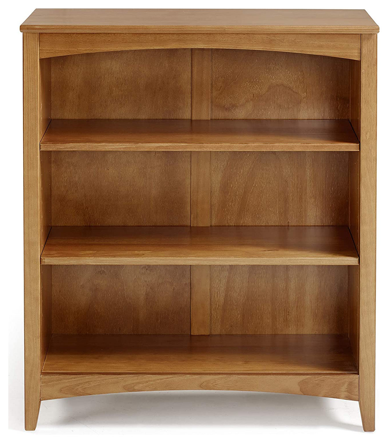 Pine Wood Bookcase with Fixed and Adjustable Shelves, Anti-Tip Kit ...