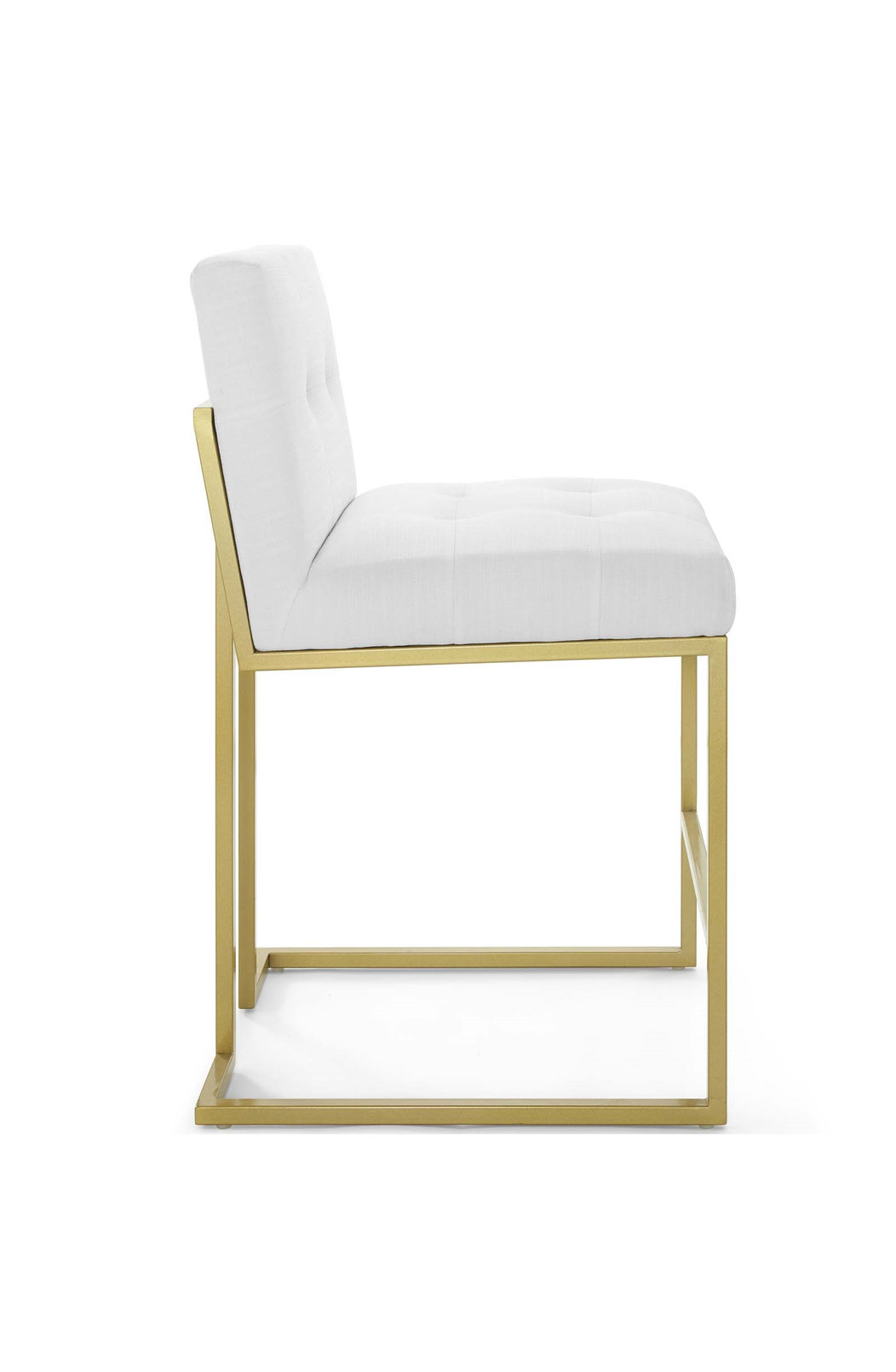 White Fabric Counter Stool, Heidi Giselle Gold Counter Stool, Luxe Glam ...