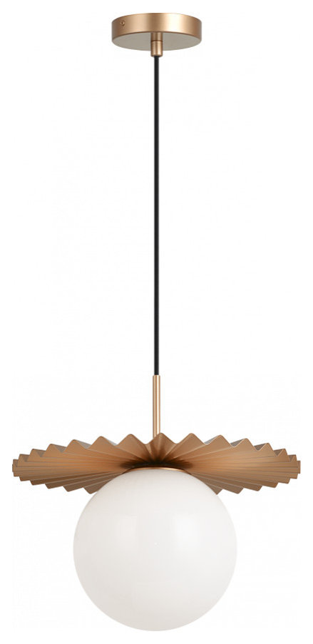 Modern Ruff Pendant, 1-Light, Gold, 14"W (C83111MGOP 305XNYD ...