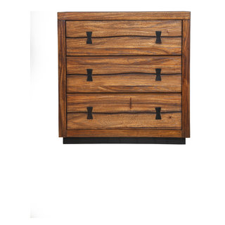 Live Edge 3 Drawer Small Chest, Tobacco - Rustic - Accent Chests And ...