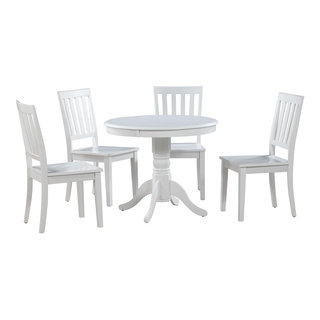 5-Piece Brookline Dinette Dining Room Table Set , White - Traditional ...