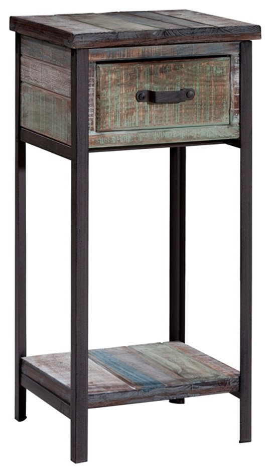 Gallerie Decor Soho Contemporary Solid Wood Accent Table in Blue ...