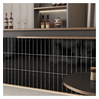 Linear Tiles - Black, Gloss - Home Bar - Other - by Direct Tile ...