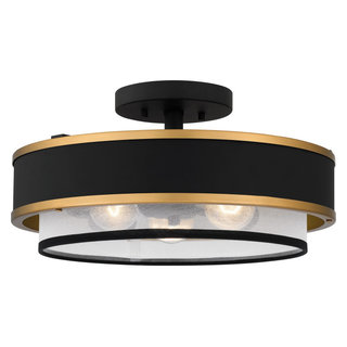 Quoizel Semi-Flush Mount 3-Light Semi-Flush Mount in Earth Black ...