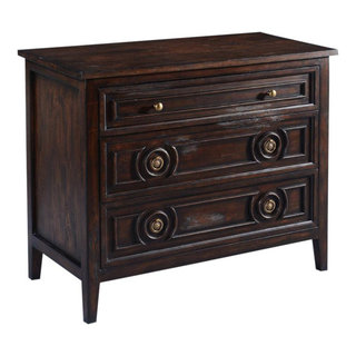 Chest Huntington Distressed Solid Wood Dark Rustic Pecan Circle Design ...