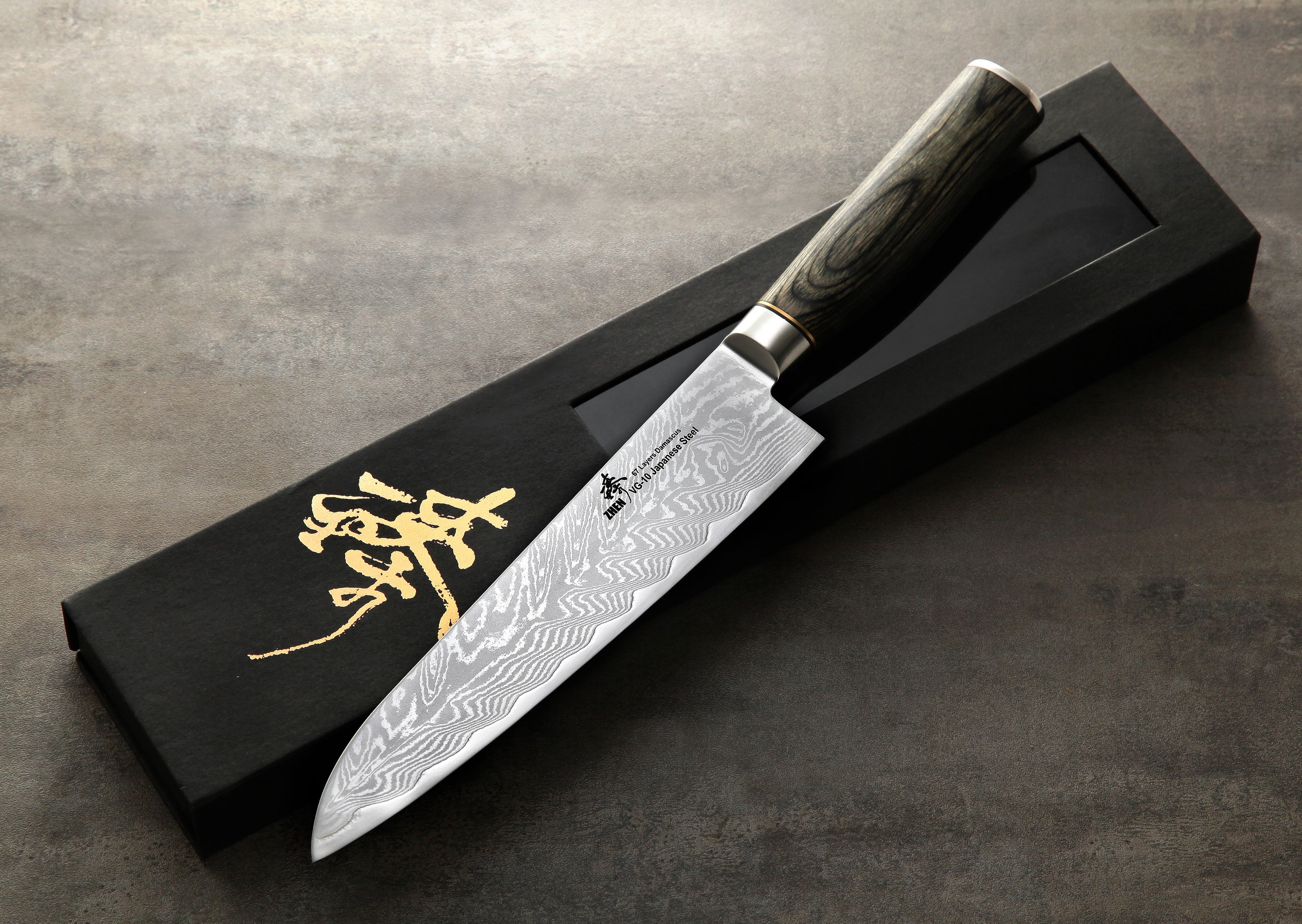 ZHEN Thunder-V Series 67 Layers Japanese VG-10 Damascus Steel Gyuto ...