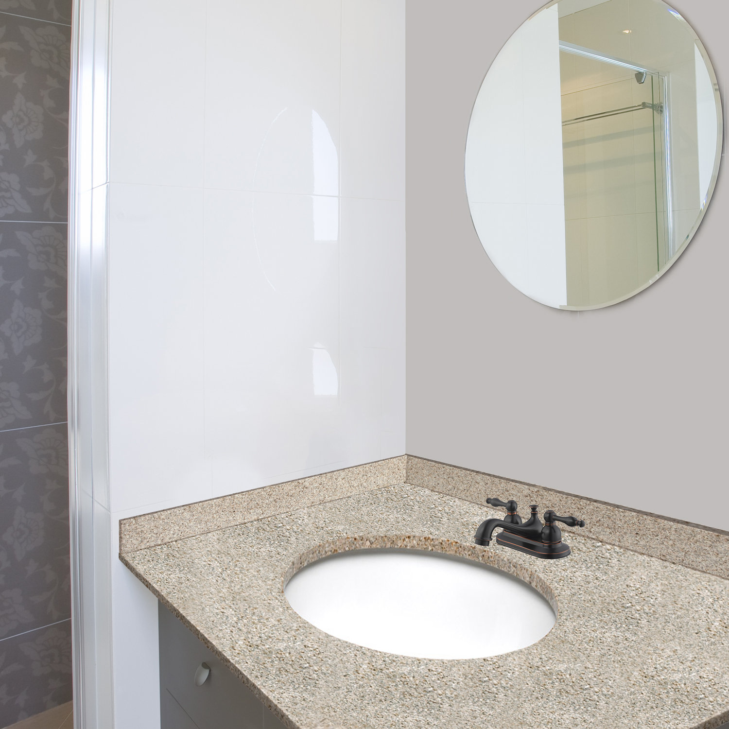 Universal Granite Side Splash 22", Golden Sand - Traditional - Bath ...