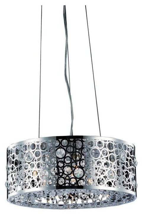 Elegant Lighting Soho Hanging Fixture, 16"x7.7", Chrome Finish ...