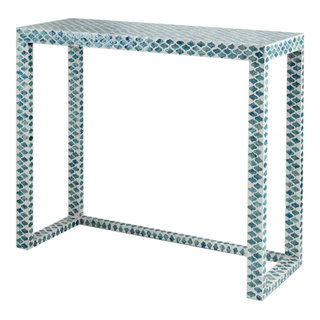 Benzara BM285148 Accent Console Table, Capiz Shell Inlay, Rectangular ...