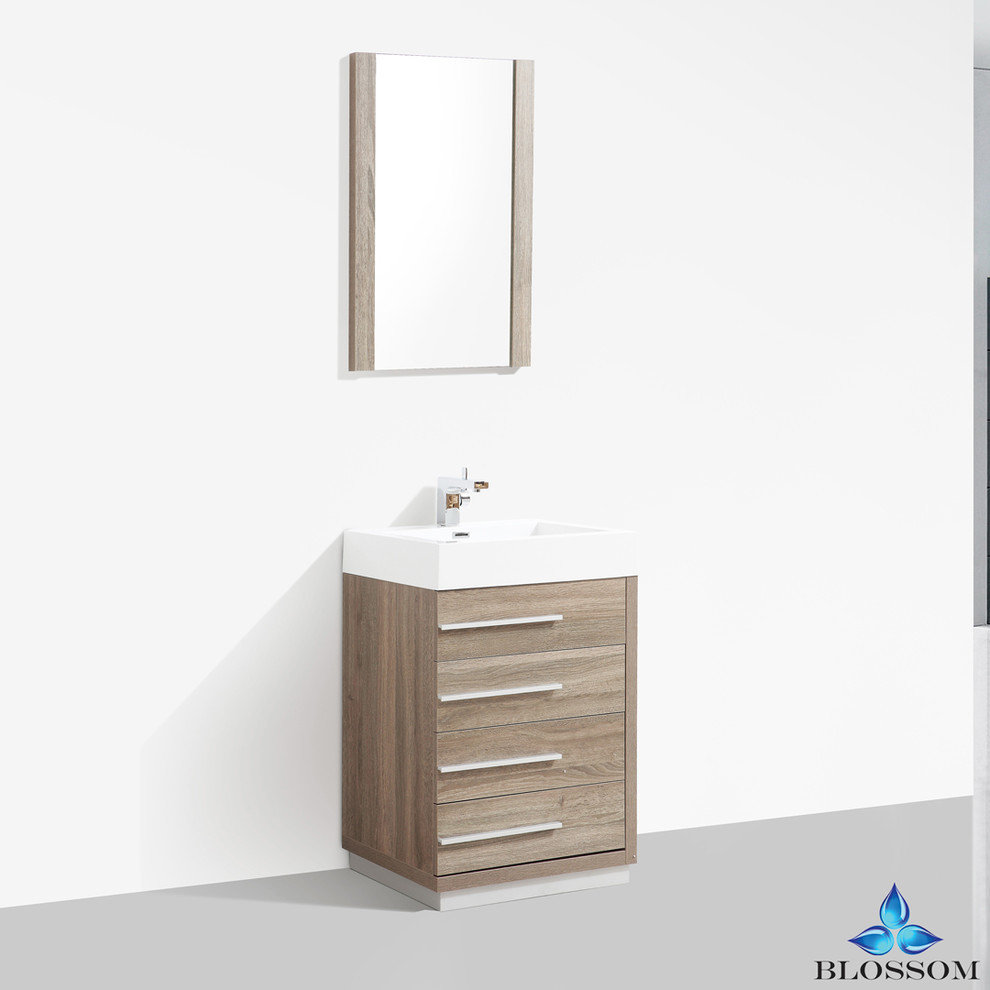 Barcelona 30" Vanity Set With Mirror, 148"x29.25"x29.5" - Contemporary ...