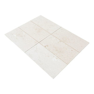 Myra White Limestone Tile Brushed 24"x48", 400 Sqft Boxed - Traditional ...