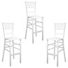 Home Square 3 Piece 29" Traditional Wooden Chiavari Bar Stool Set in White - Asian - Bar Stools ...