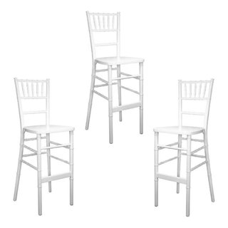 Home Square 3 Piece 29" Traditional Wooden Chiavari Bar Stool Set in ...
