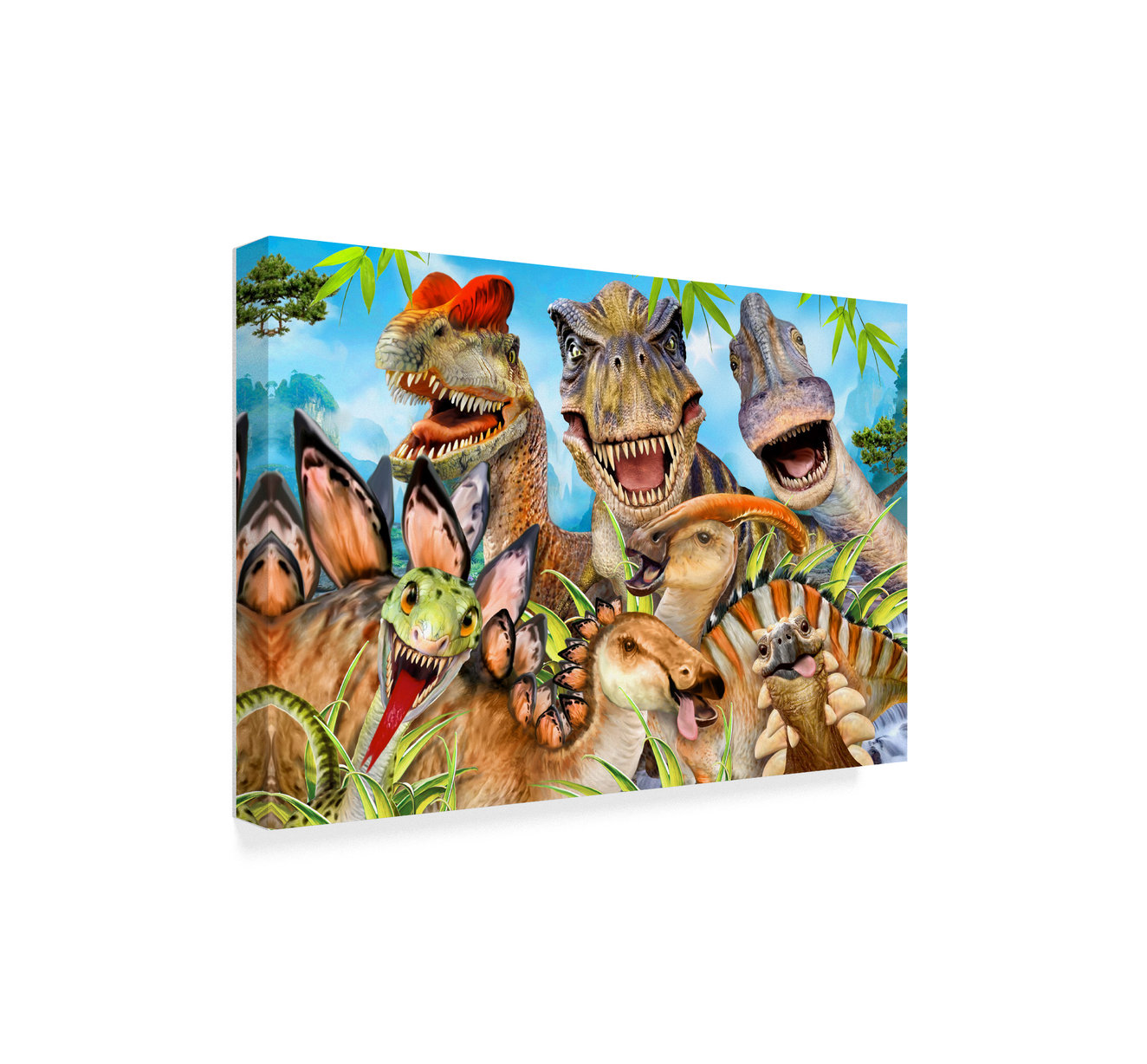 "Goofy Prehistoric Scene" by Howard Robinson, Canvas Art, 30"x47 ...