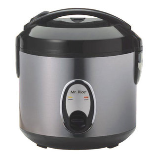 Rice Cooker With Stainless Body, 6-Cup - Modern - Rice Cookers And Food ...