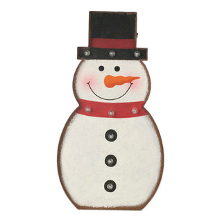 LED Marquee Snowman Sign - Rustic - Christmas Decorations - by ...