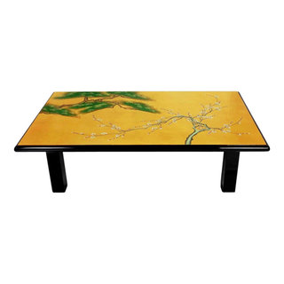 Oriental Coffee Table, 24 Carat Gold Leaf Lacquered Top and Low ...