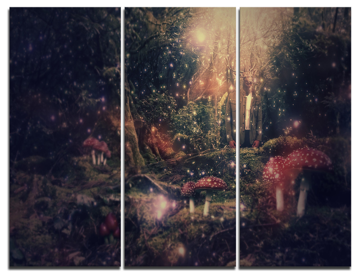 "Abstract Collage Art" Digital Canvas Print, 3 Panels, 36"x28", 36"x28 ...