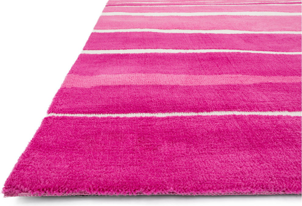 Plush Microfiber Polyester Piper PI-02 Pink Kid's Area Rug by Loloi, 3 ...