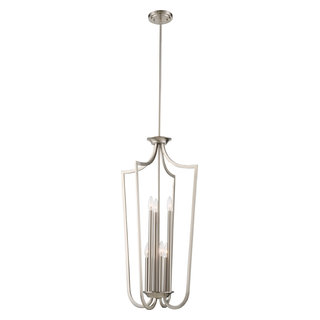 Nuvo 17"W Laguna 6-Light Arched Cage Pendant Brushed Nickel Finish ...