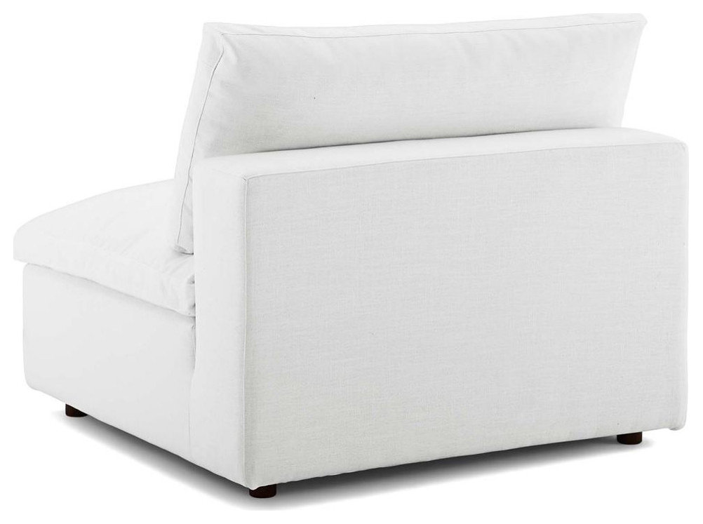 Commix Down Filled Overstuffed Armless Chair - White EEI-3270-WHI ...
