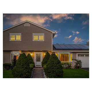 Comfortable Colonial Home With Solar Panels - Traditional - Exterior ...