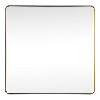 Elegant Decor Soft Corner Metal Square Mirror 42X42" in Silver ...