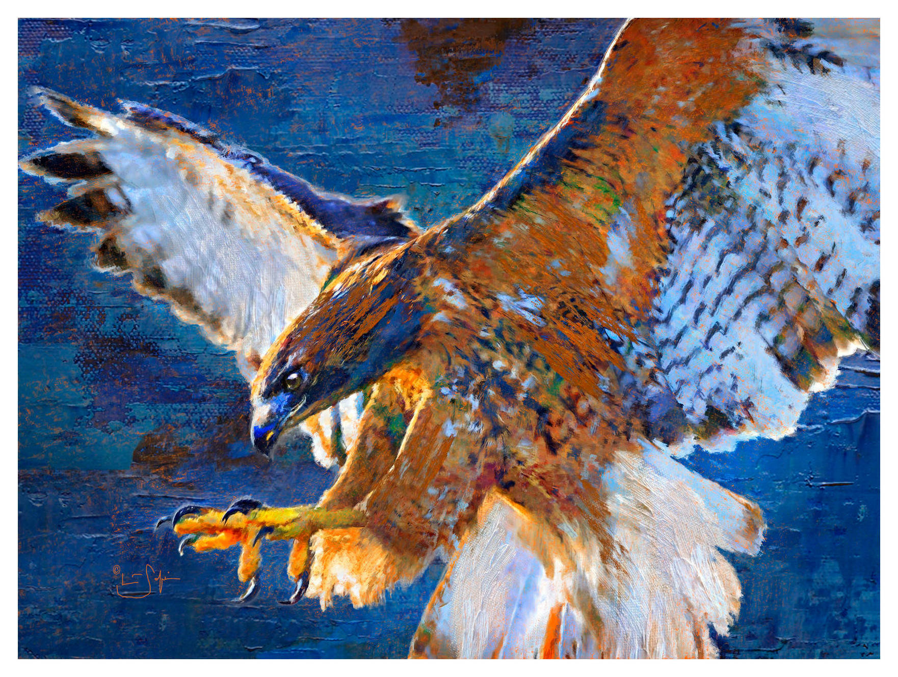 Lisa Sofia Robinson "Hunting" Bird of Prey Painting Art Print, 18"x24 ...