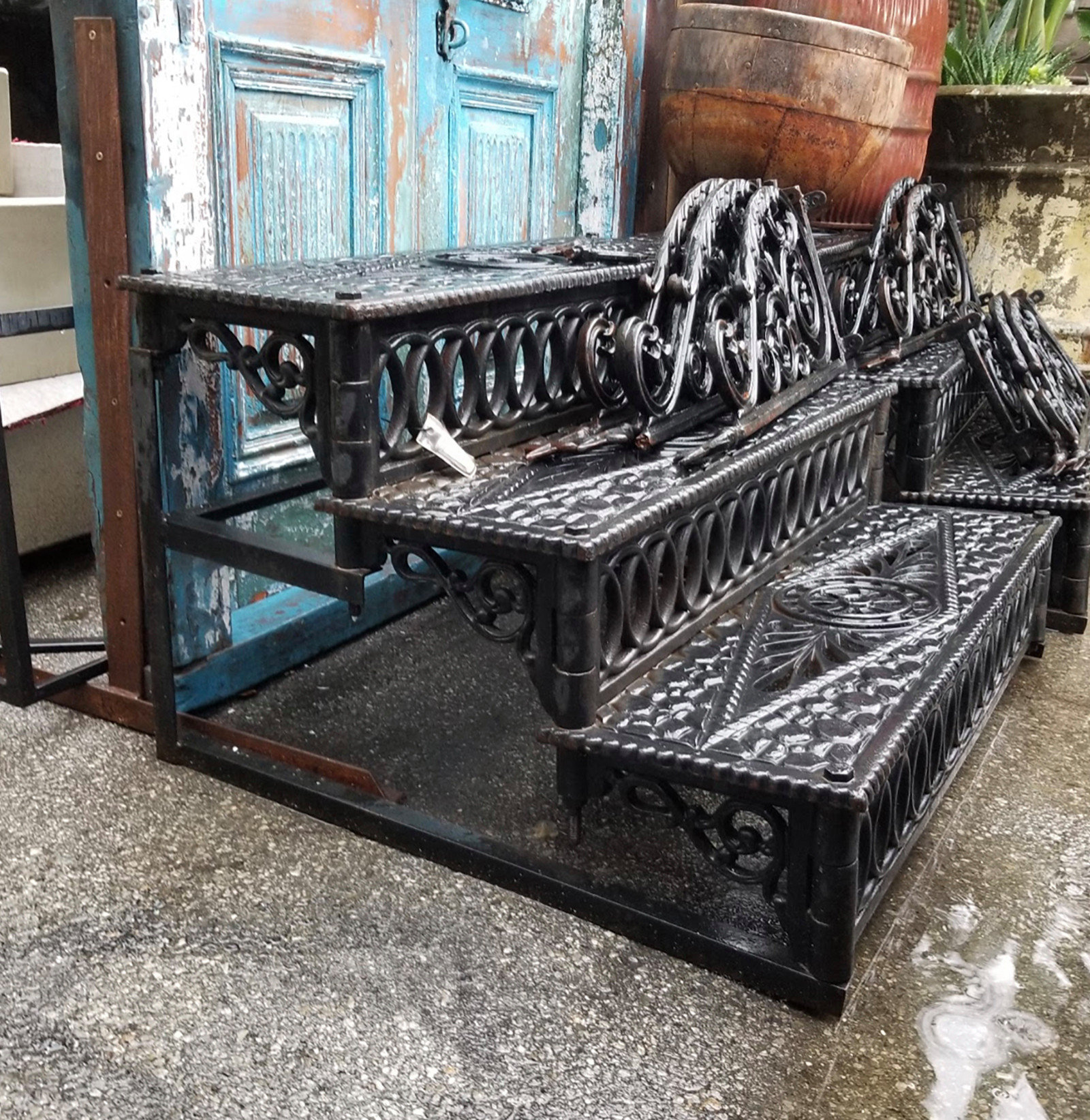 Consigned Cast Iron Steps - Traditional - Garden Statues And Yard Art ...