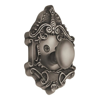 Victorian Plate Single Cylinder Deadbolt Victorian Knob, Antique Pewter ...