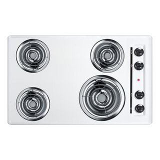 30" wide 220V electric cooktop in white porcelain finish WEL05 ...
