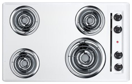 30" wide 220V electric cooktop in white porcelain finish WEL05 ...