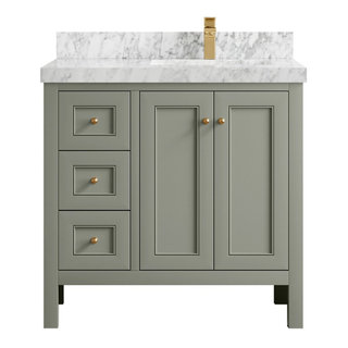 Nashville 36" Right Offset Bath Vanity, 36" Right Offset - Transitional ...