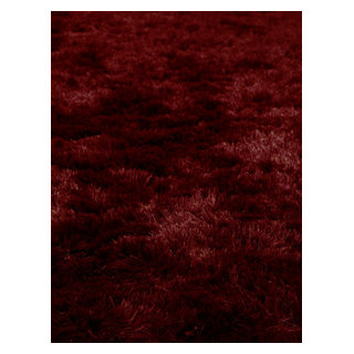 Quirk Burgundy Shag Rug, 6' Round - Contemporary - Area Rugs - by ...