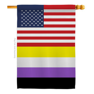 US Nonbinary flag Inspirational Support House Flag, 28" X 40" X 0.1 ...
