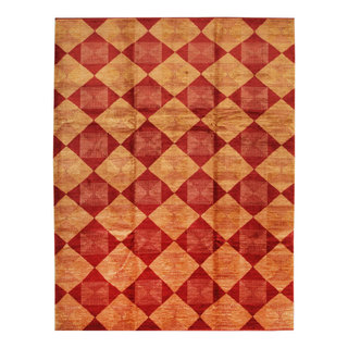 Handmade Afghan Wool Red All Over Turkish Knot Rug, 2'10x9' 10, 6'x9 ...