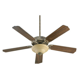 Capri III 2-Light Indoor Ceiling Fan, White - Traditional - Ceiling ...
