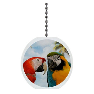 Macaws Couple Ceiling Fan Pull - Tropical - Ceiling Fan Accessories ...