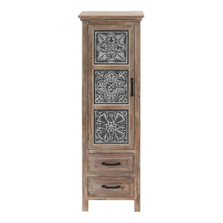 Metal and Wood Tall Tower Cabinet - Contemporary - Storage Cabinets ...