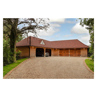 4 Bay L Shaped Oak Framed Garage Complex - Traditional - Garage ...
